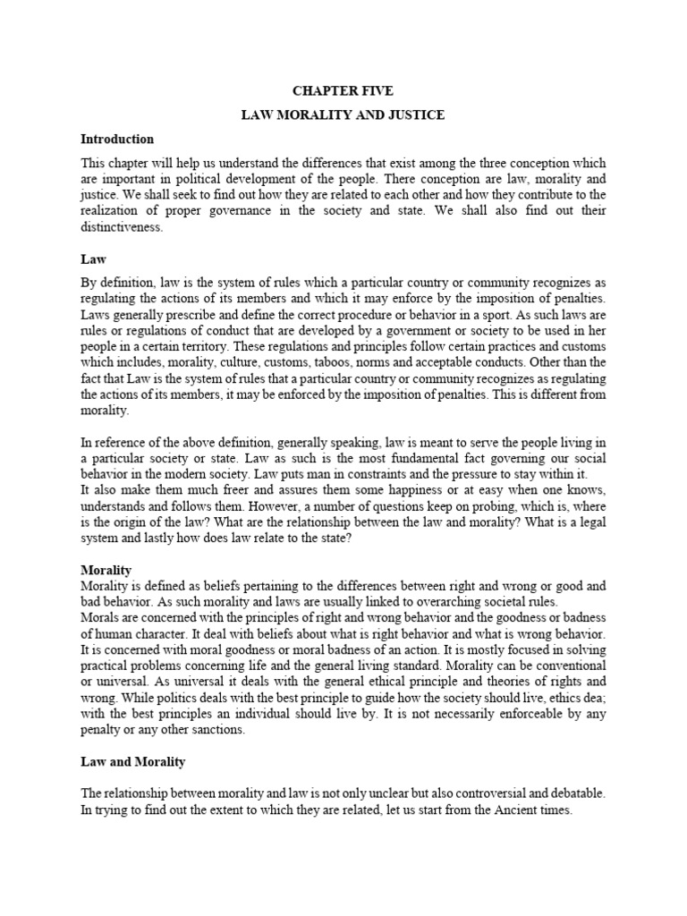 Law, Morality, and Justice Explained | PDF | Justice | Crime & Violence