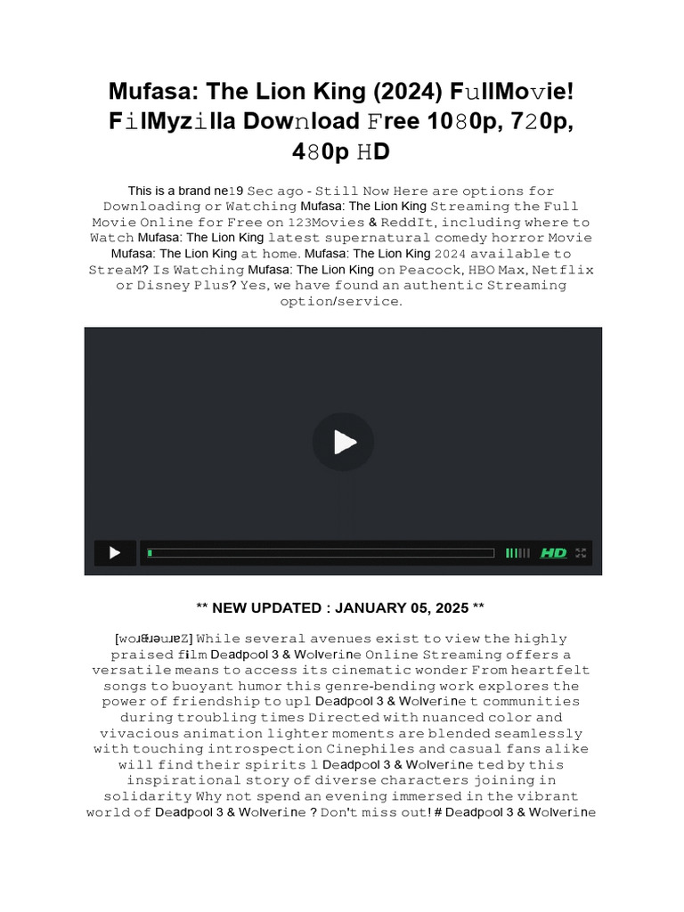 Mufasa The Lion King On Us v3 | PDF