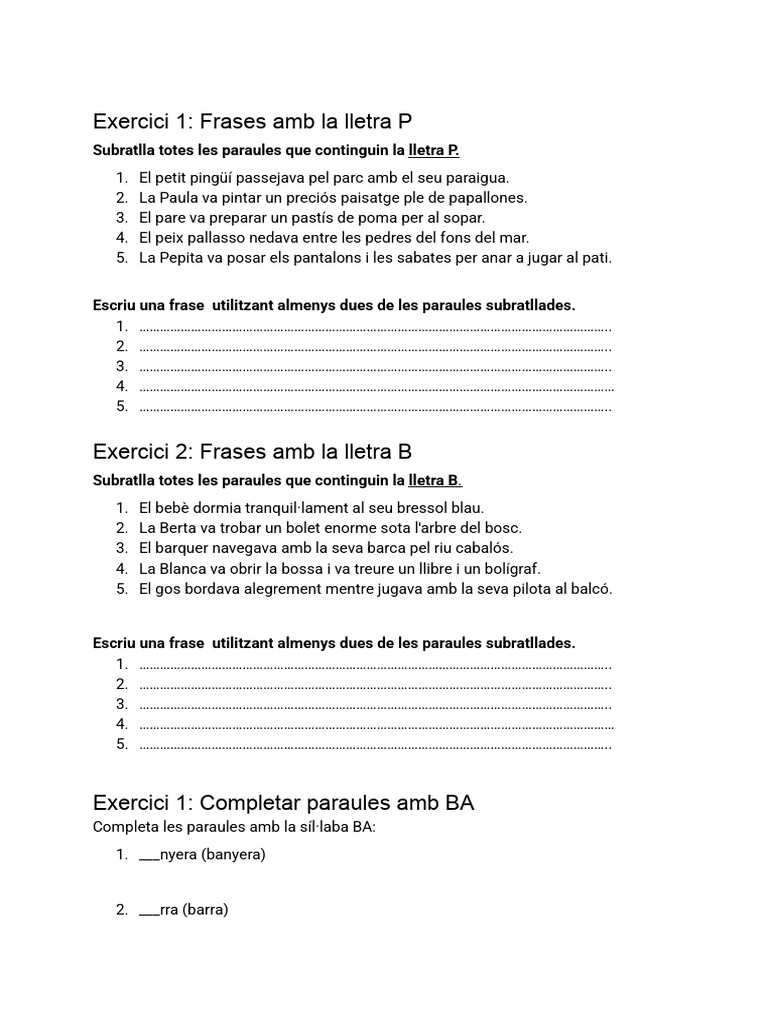 Expressió Escrita 1r | PDF