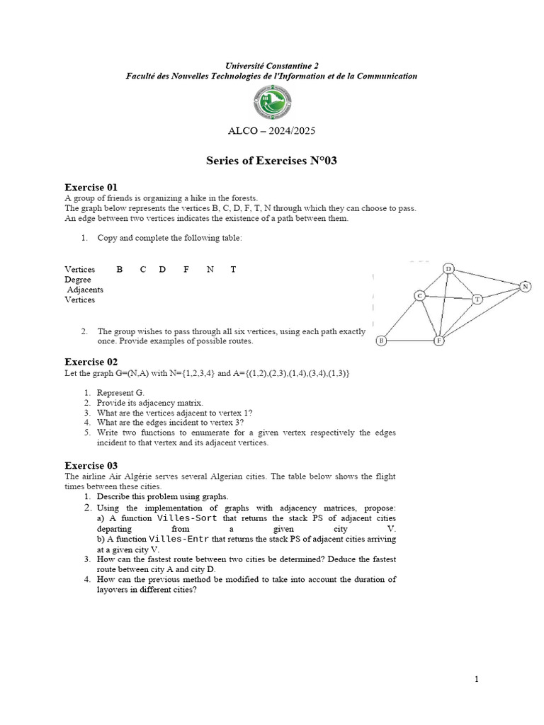 Alco TD3 | PDF | Vertex (Graph Theory) | Applied Mathematics