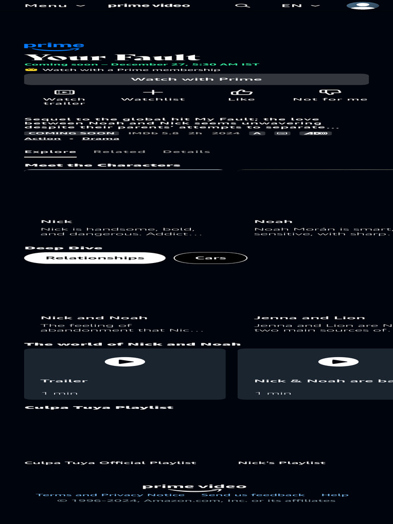 Prime Video Your Fault | PDF