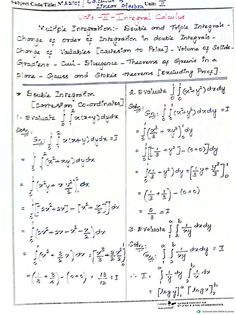Unit II Integral Calculus | PDF
