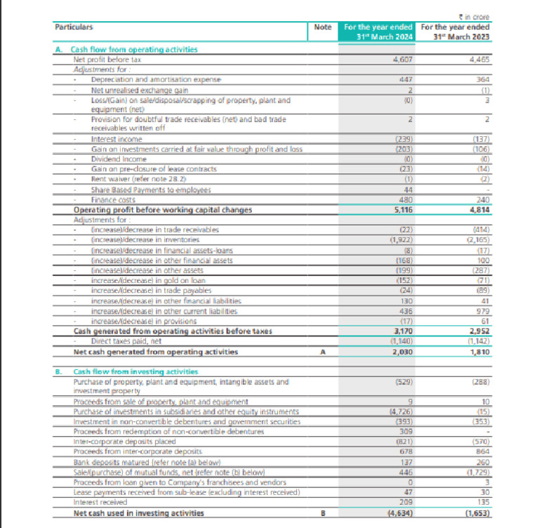 standalone cash flow titan | PDF