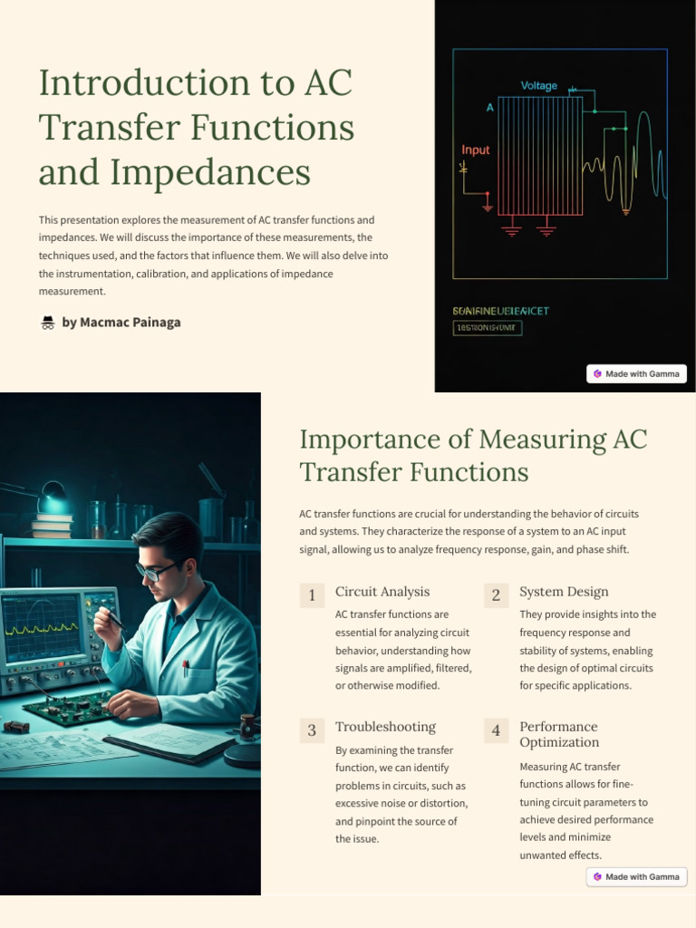 Introduction To AC Transfer Functions and Impedances | PDF | Electrical ...