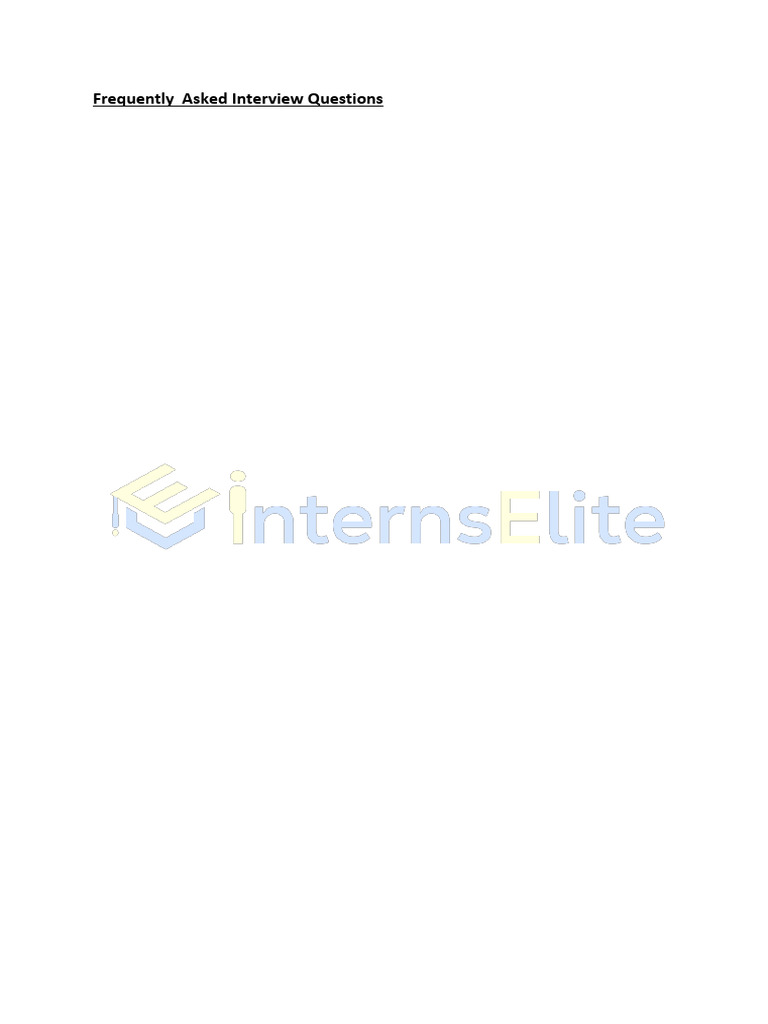 Common Interview Questions - Internselite | PDF | Organizational ...