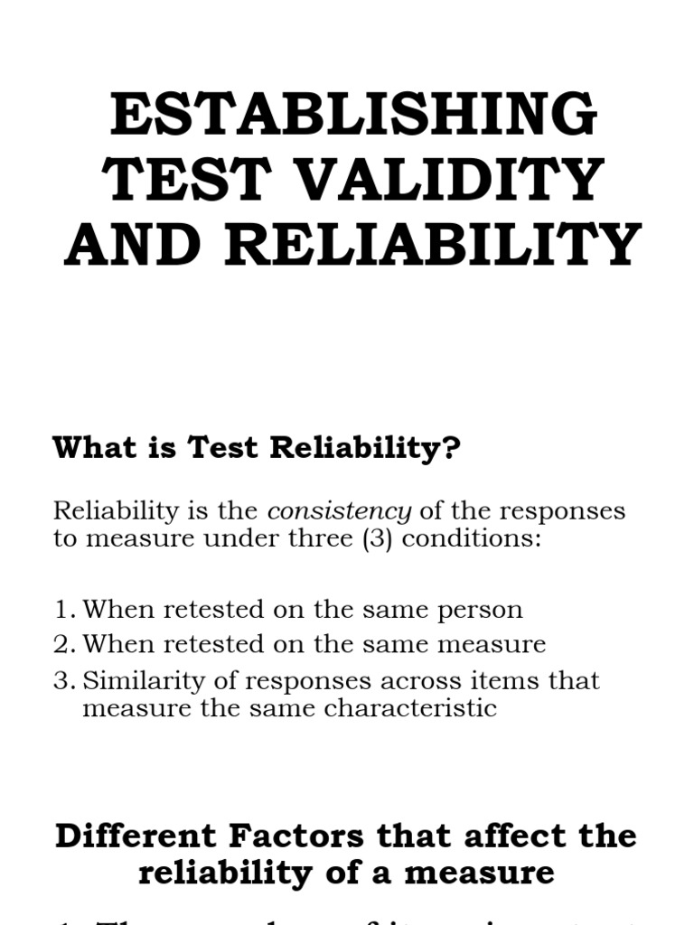 Establishing Test Validity and Reliability | PDF | Validity (Statistics ...