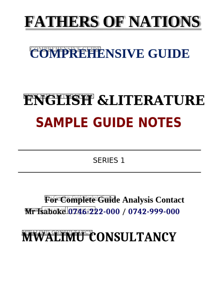 FATHERS OF NATIONS GUIDE SAMPLE-1 | PDF | Zimbabwe