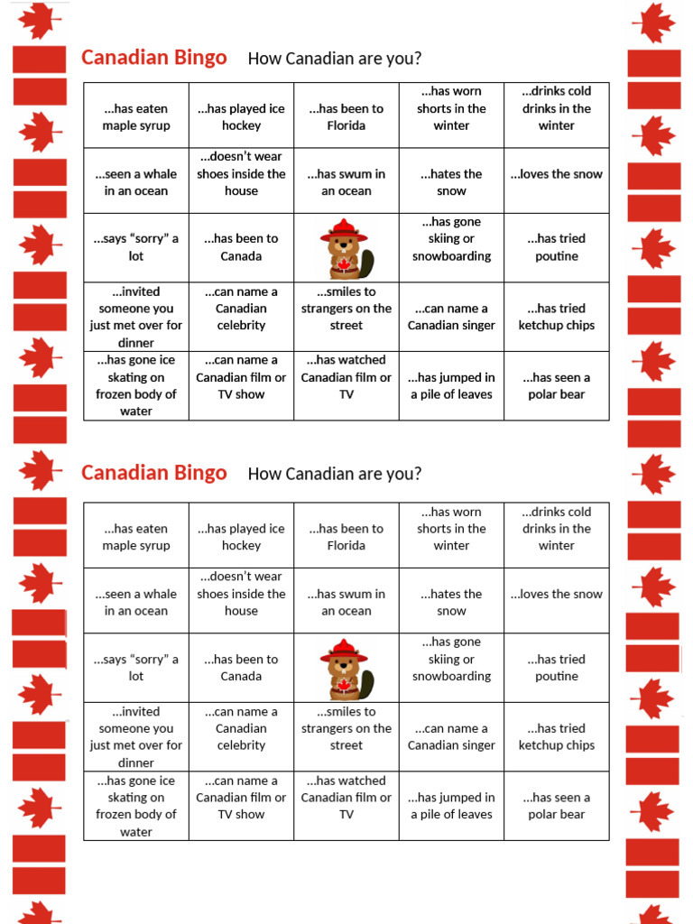 Canadian Bingo | PDF