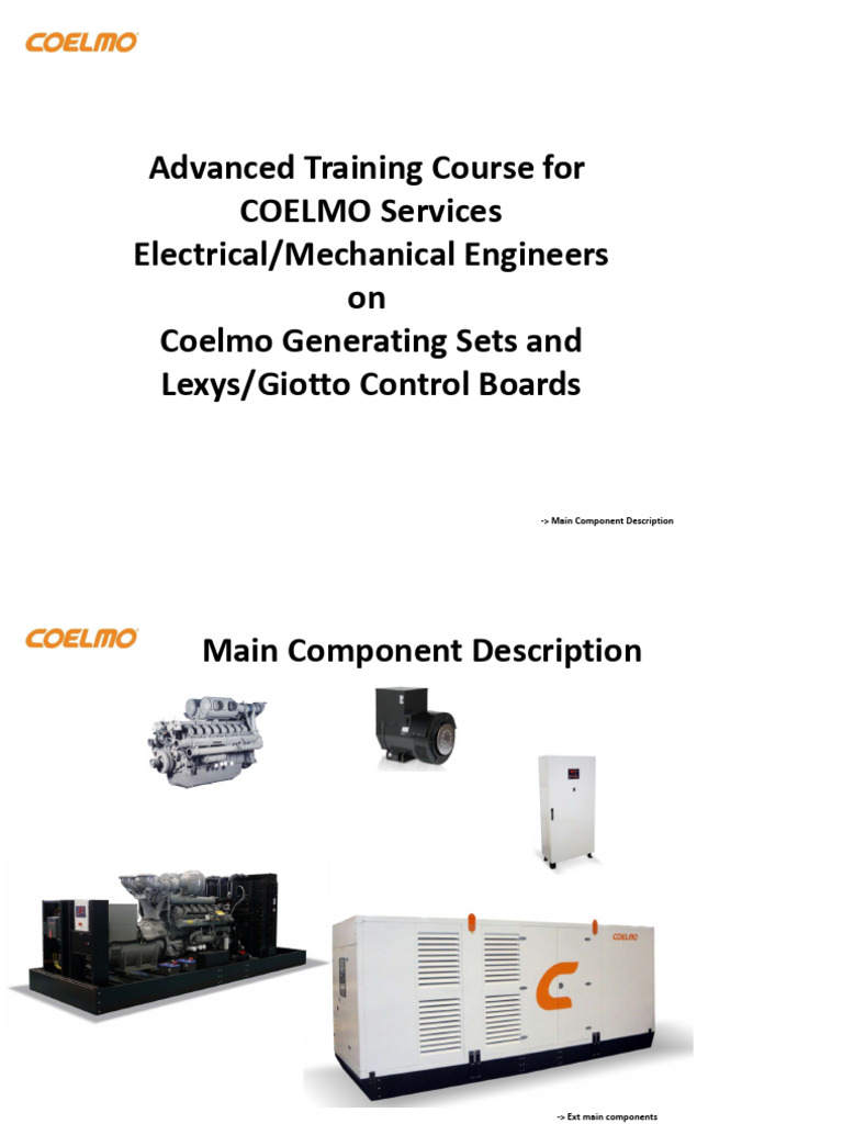 Coelmo Generator Training Manual | PDF | Electric Generator | Capacitor