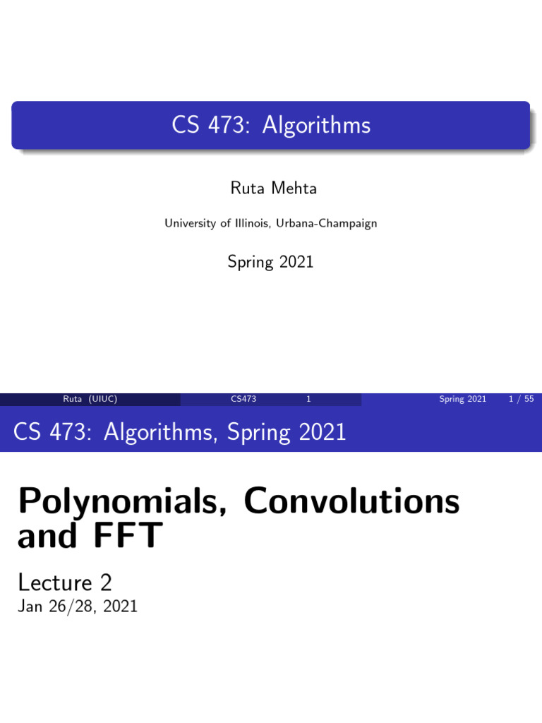 POLYNOMIALS _ & _FFT | PDF | Fast Fourier Transform | Factorization