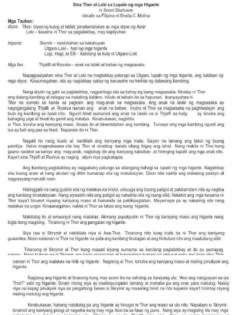 Si Thor Atsi Loki | PDF