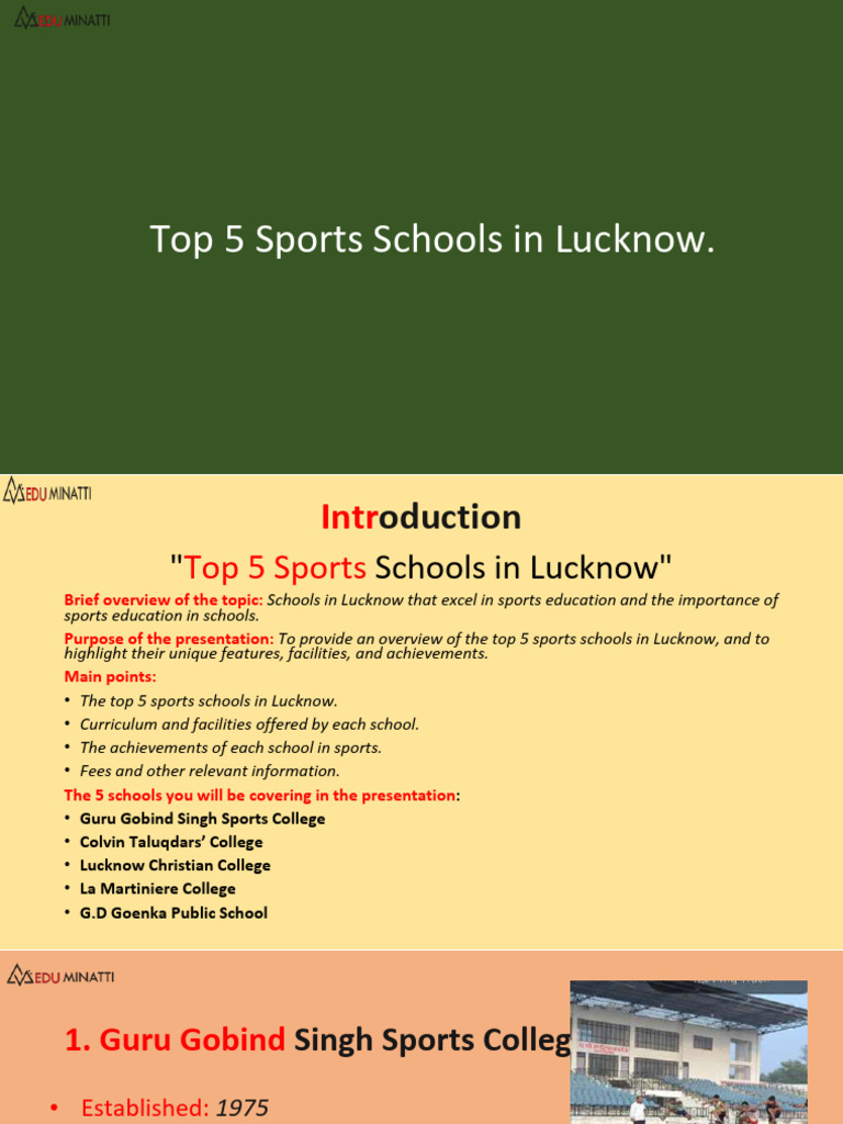 Top 5 Sports School in Lko | PDF