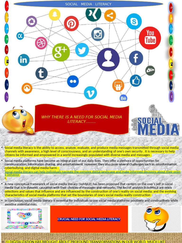 Social Media Literacy Awareness | PDF | Social Media | Popular Culture ...