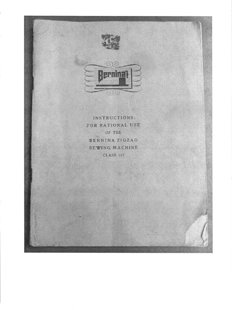 BERNINA Zigzag Model 117 Manual | PDF