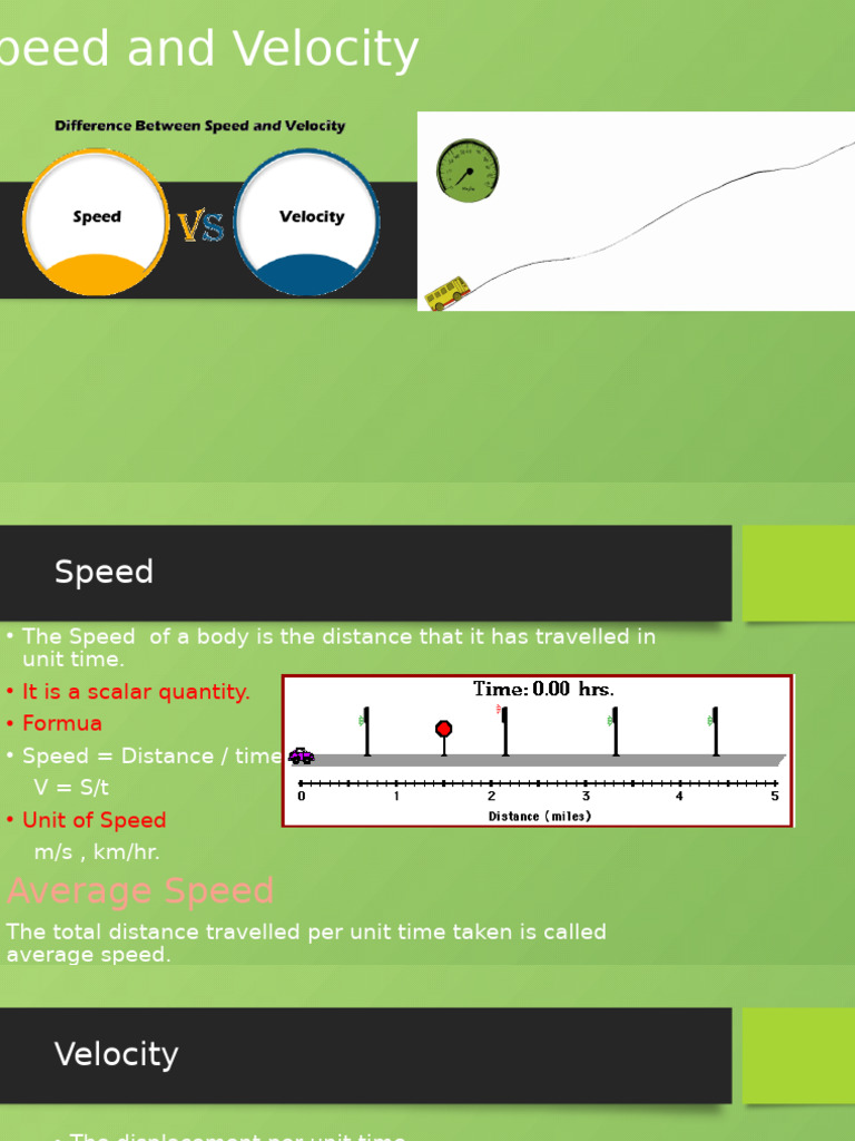 Speed and Velocity Explained | PDF