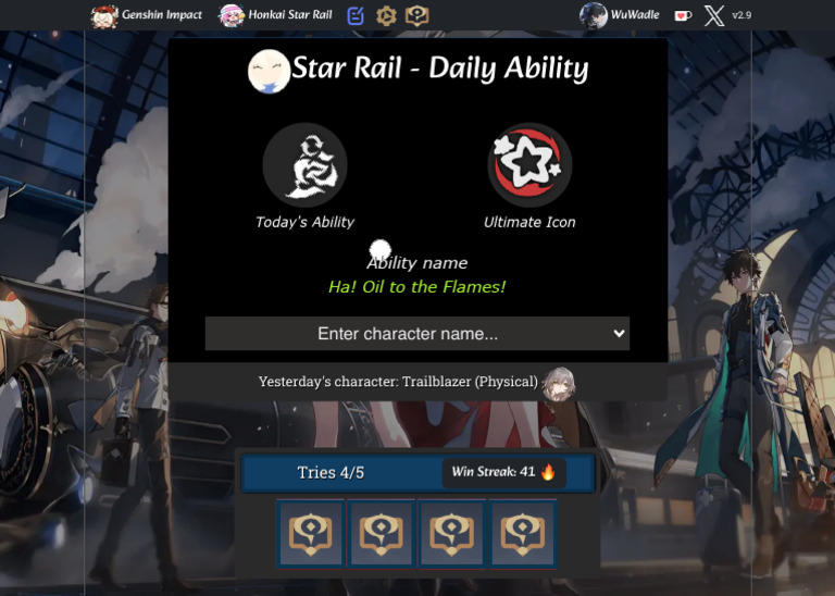 Genshindle - Honkai Star Rail Ability Mode - Guessing Game With Genshin ...