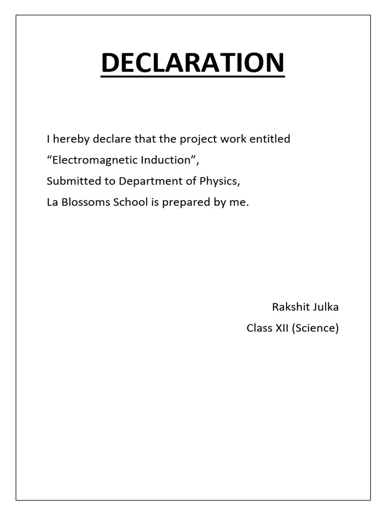 Declaration | PDF