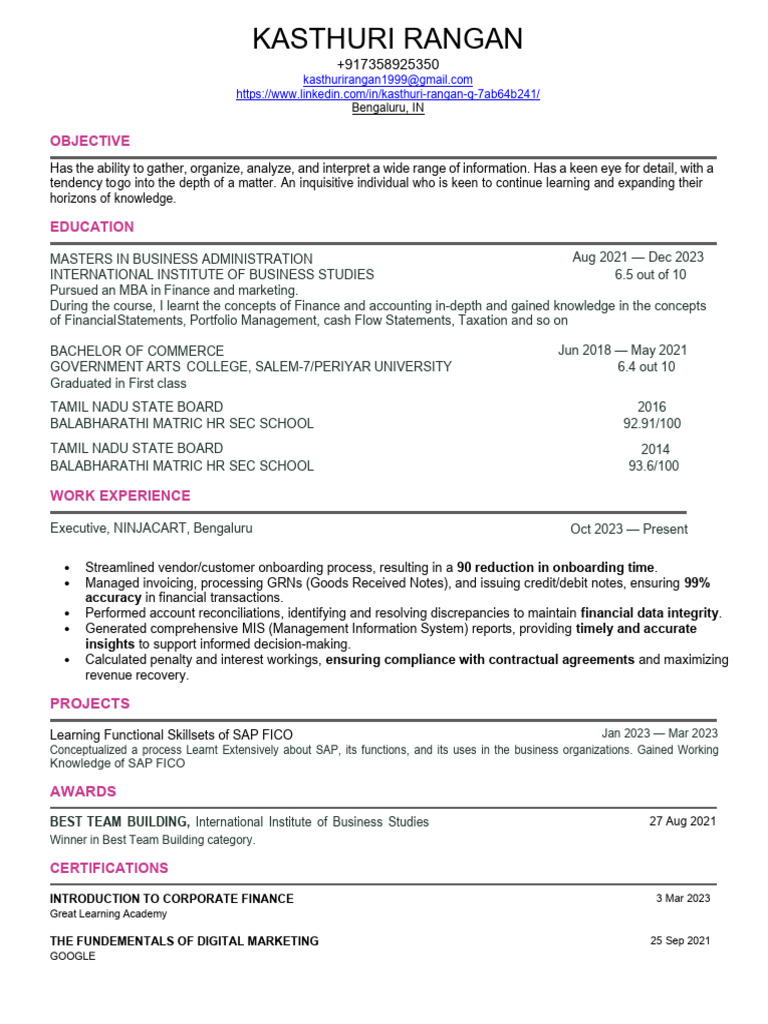 MBA Graduate with Finance Expertise | PDF | Business