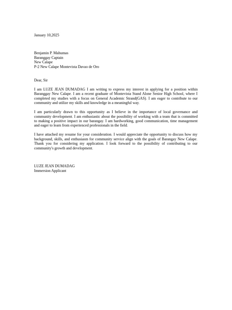 APPLICATION LETTER WPS Office | PDF