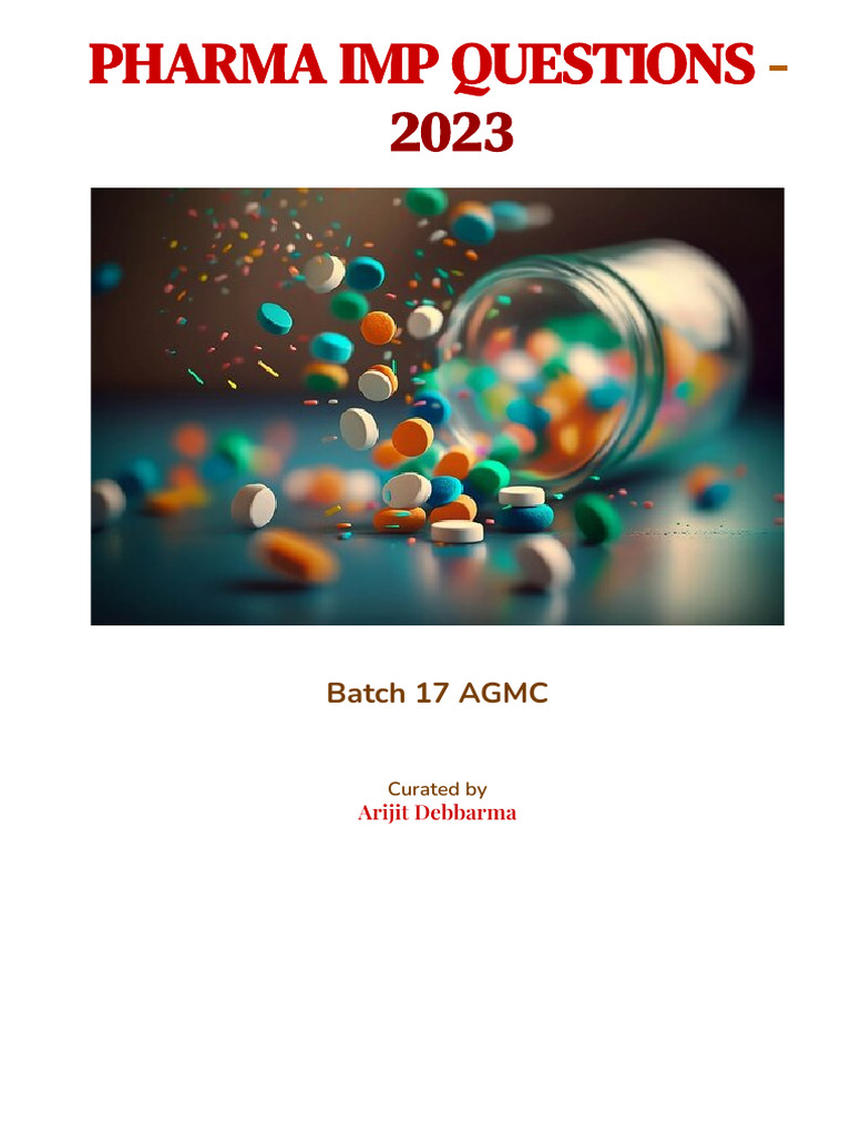 PHARMA PYQ 2.0 | PDF | Anemia | Heart Failure