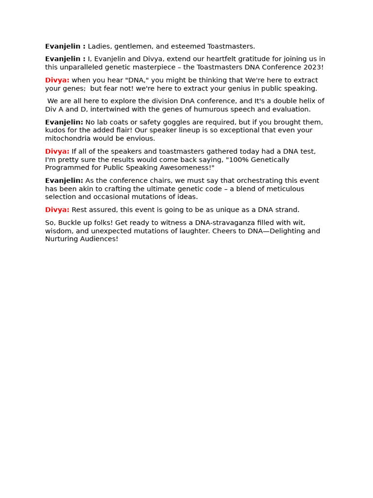 Conf Chair Script | PDF