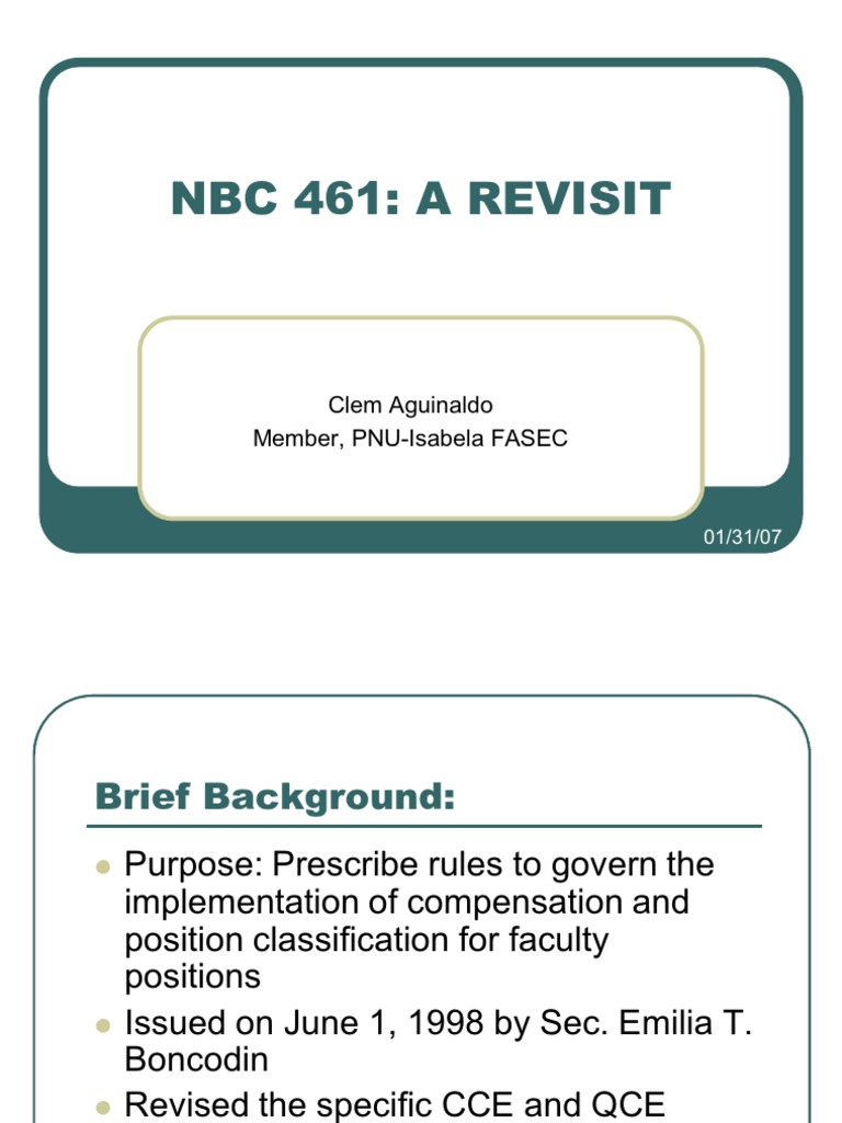 NBC 461 Guidelines Revised | PDF