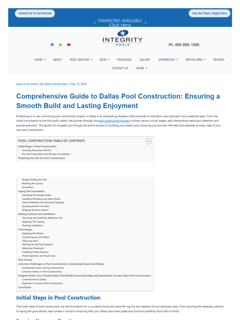 Mastering Pool Construction - A Complete Guide | PDF | Concrete ...