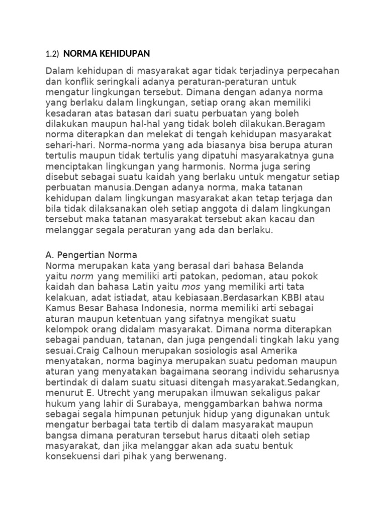 Pengertian dan Fungsi Norma Sosial | PDF