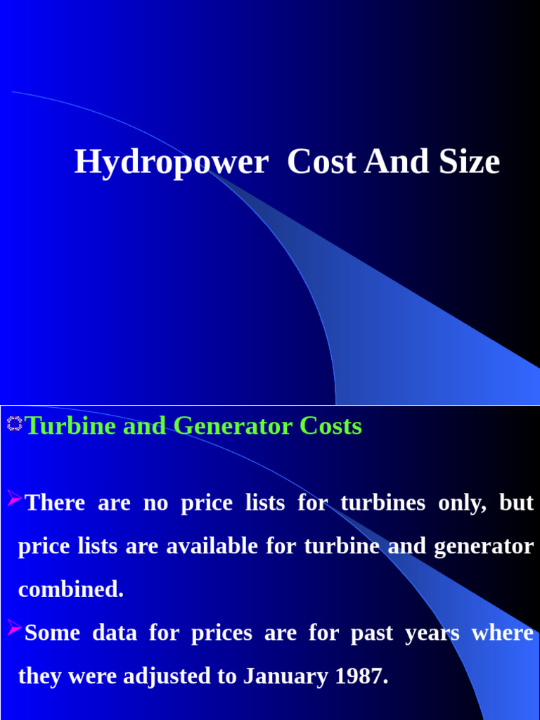 Hydropower Turbine Cost Analysis | PDF | Power Station | Turbine