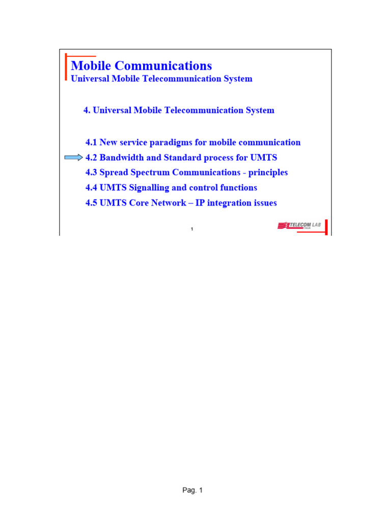 4.2 Bandwidth and Standard process for UMTS | PDF | 3 G | Gsm
