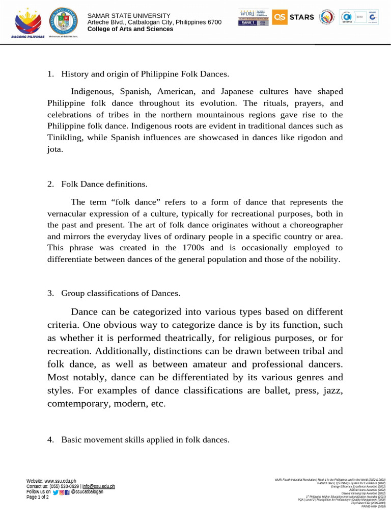 Pathfit 3 Assignment With Answer | PDF | Dances | Folk Music