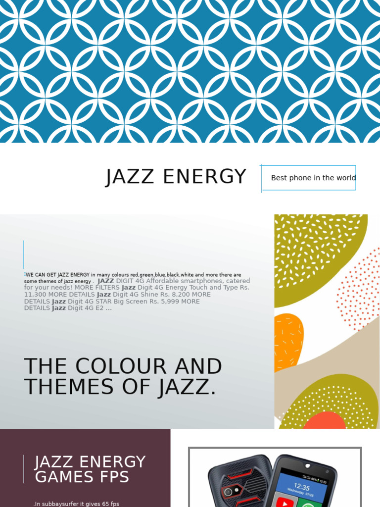 Jazz Energy: Affordable 4G Smartphones | PDF | I Phone | Smartphone