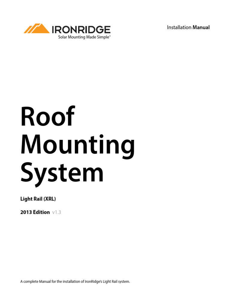 Roofmounting IronRidge LightRail InstallationManual | PDF | Screw ...