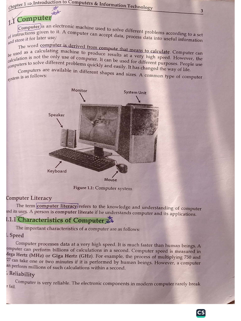 Computer Chapter #1 | PDF