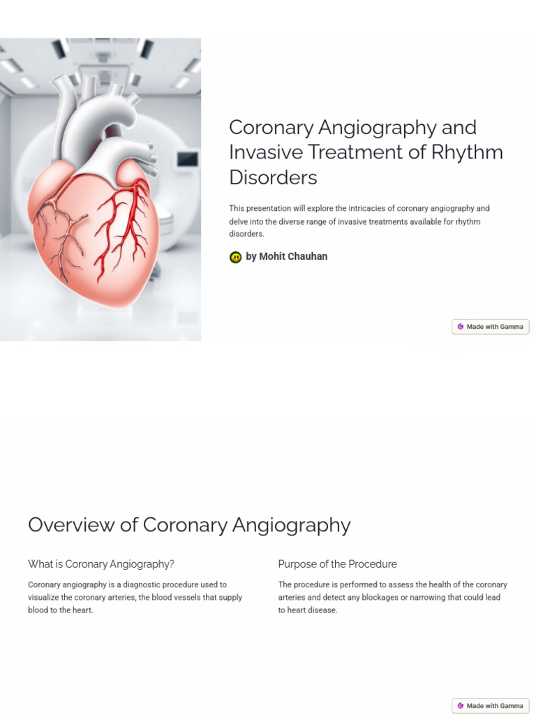 Coronary Angiography & Rhythm Treatments | PDF | Angiography | Heart