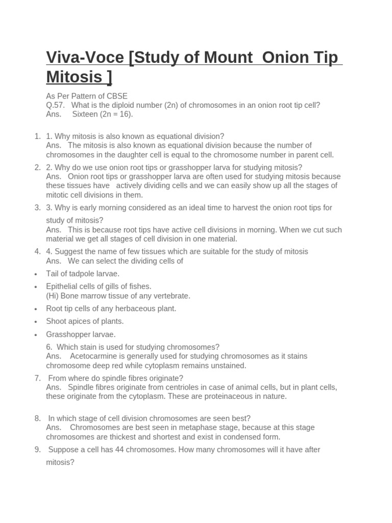 viva question grade 12 | PDF | Mitosis | Meiosis