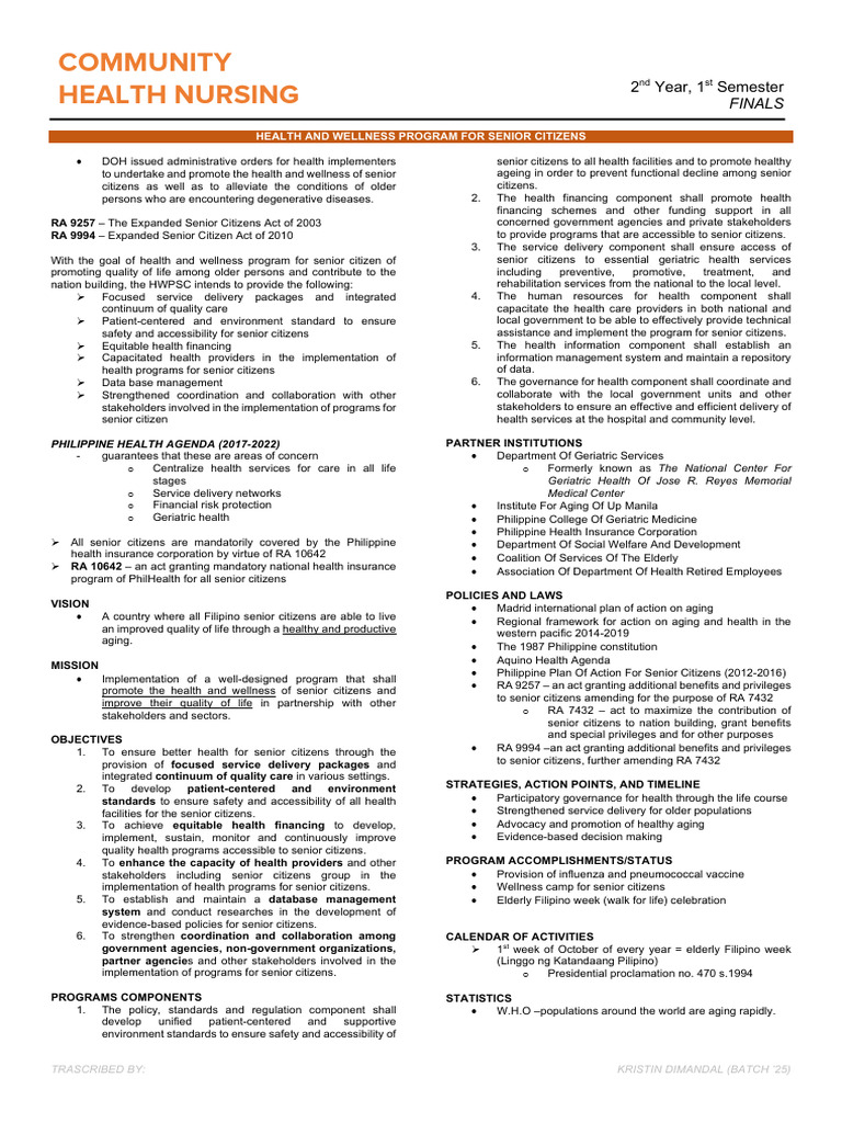 Health and Wellness for Senior Citizens | PDF | Geriatrics | Ageing