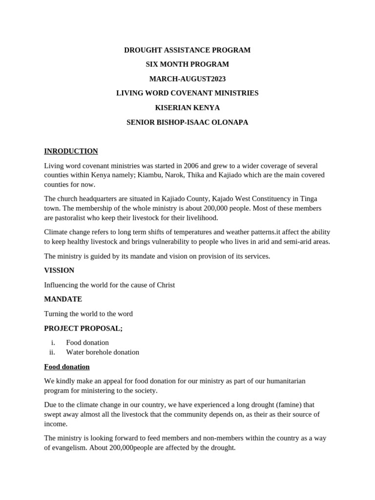 Drought Assistance Program | PDF | Drought | Pastoralism