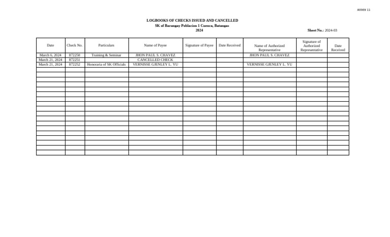 Annex 11 POB. 1 March2024 | PDF