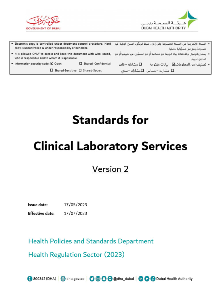 Clinical Laboratory Services Standards | PDF | Medical Laboratory ...