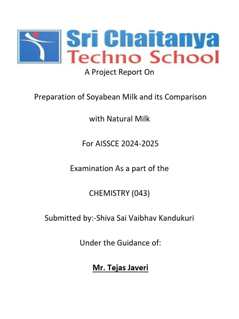 CHEM PROJECT MILK CURD | PDF | Milk | Soy Milk