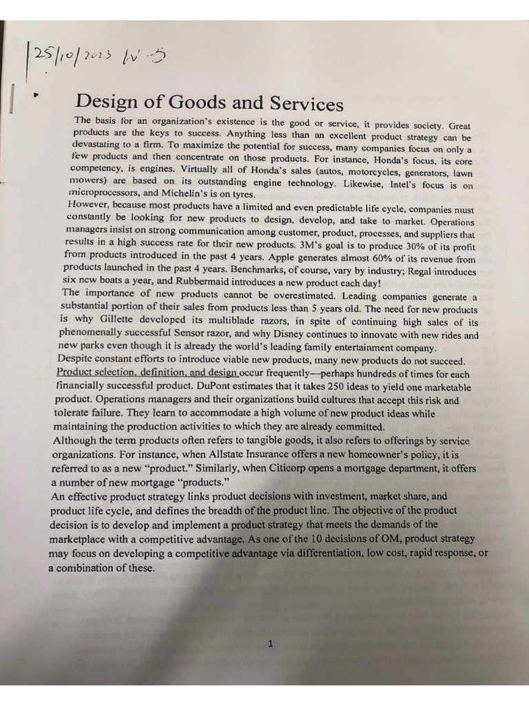 Chapter 3 Operations Management | PDF