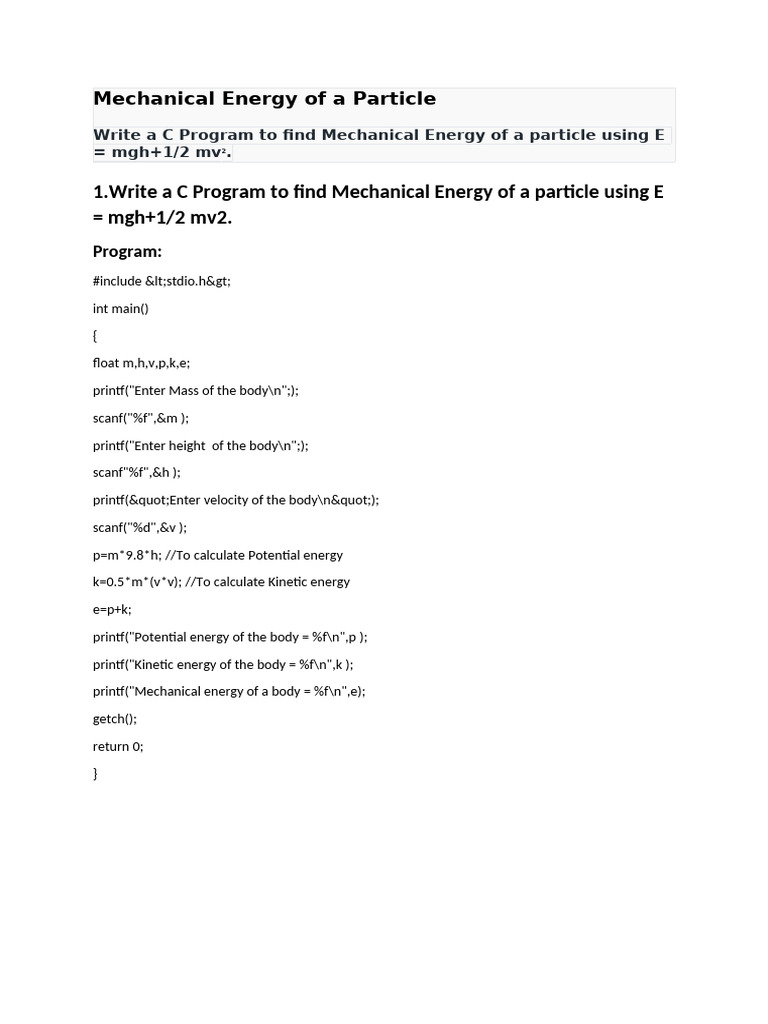 lab manual | PDF | String (Computer Science) | Potential Energy