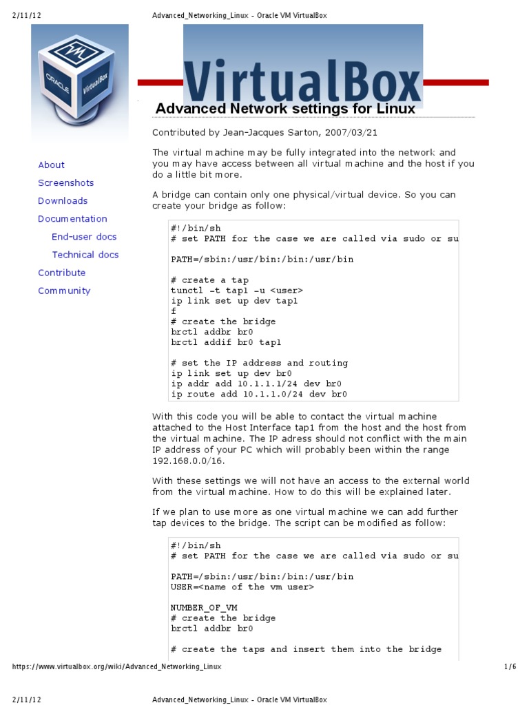 Advanced - Networking - Linux - Oracle VM VirtualBox | PDF | I Pv6 ...