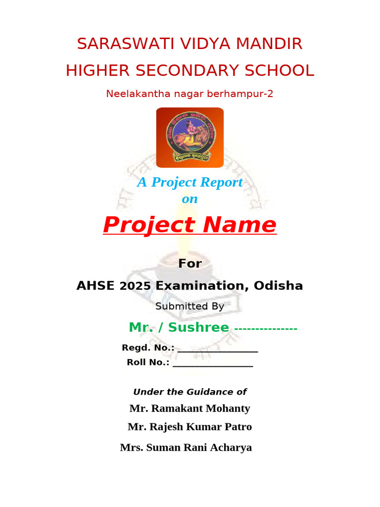Project Report Front Pages Certificates | PDF | Educational Stages