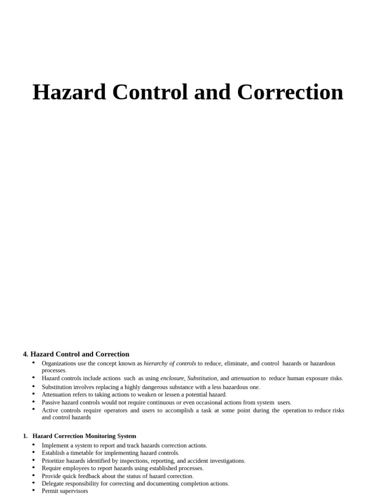 Hazard Control and Correction | PDF | Working Conditions | Occupational ...