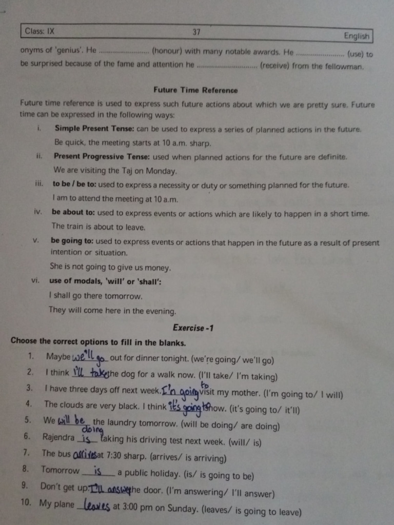 Future Time Reference Assignment | PDF