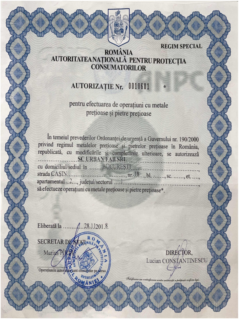 Certificat Luxenza Anpc | PDF