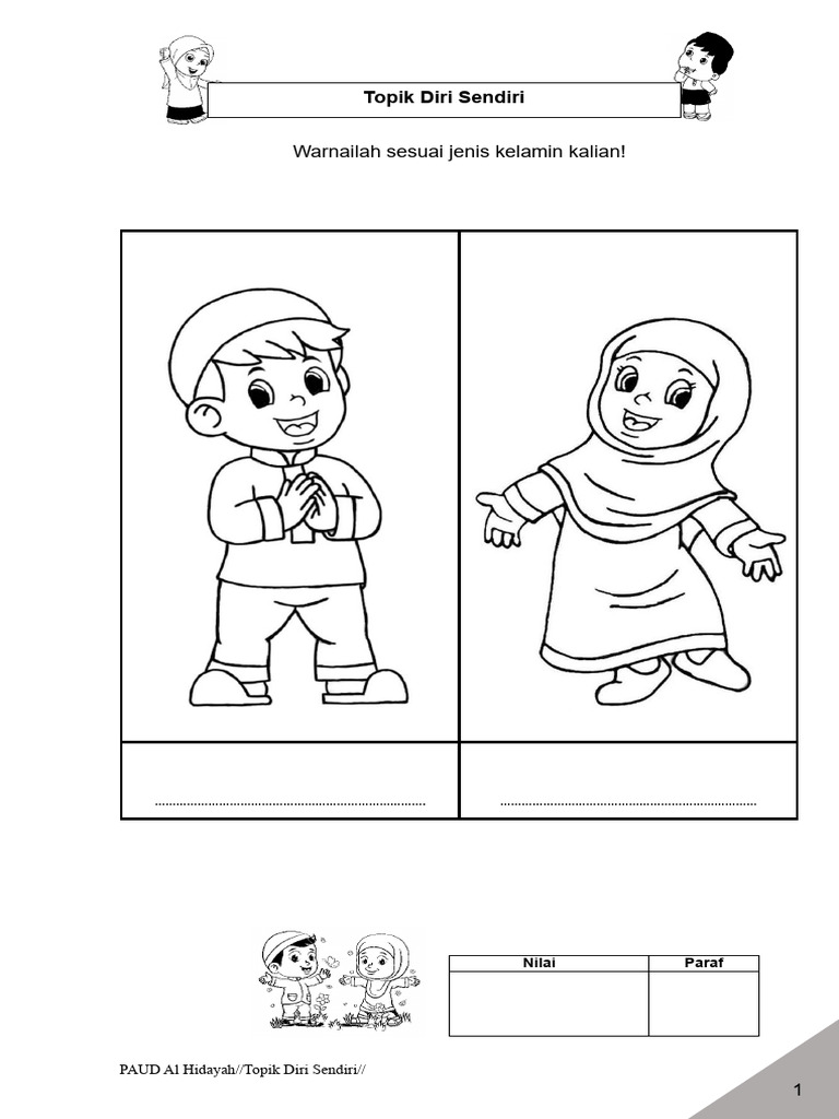 Aktivitas Mewarnai Tema Diri Sendiri PAUD | PDF
