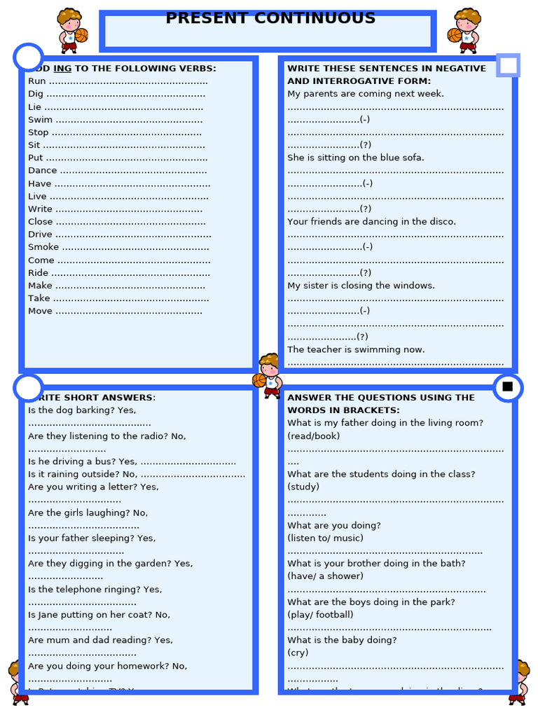 Present-Continuous 27393 | PDF | Language Mechanics | Language Families